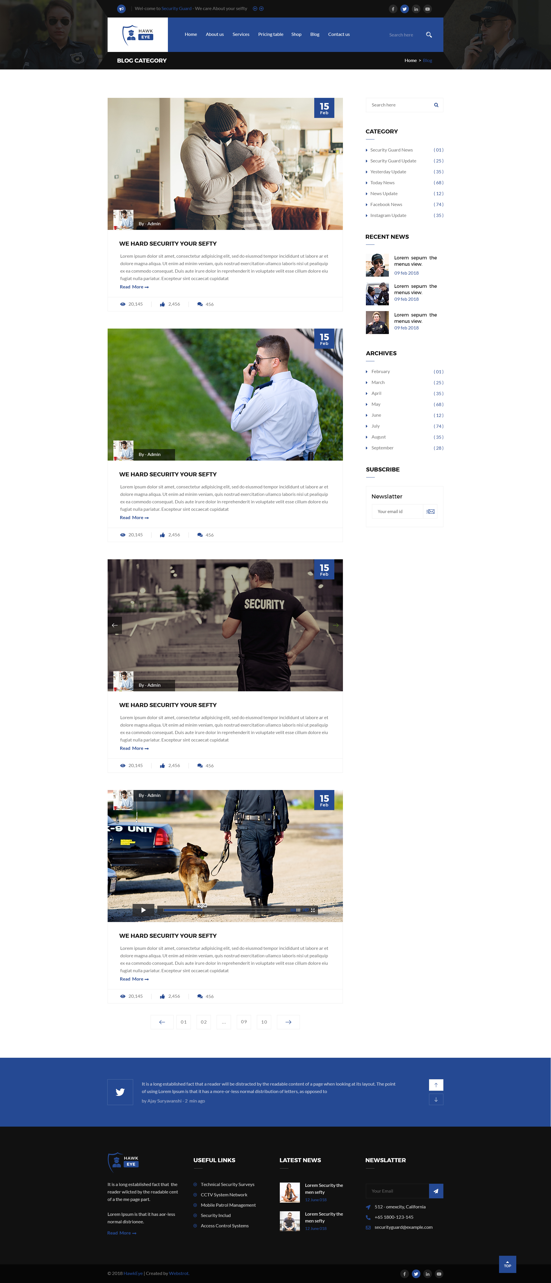 Hawkeye - Security Service PSD Template by webstrot | ThemeForest